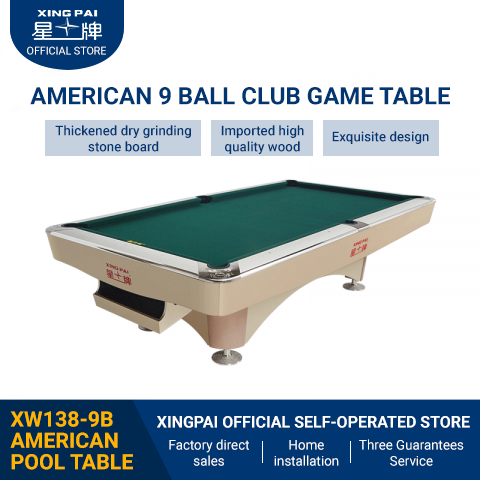 Xingpai American Pool Table XW138-9B Fancy Nine Ball Pool Table ...