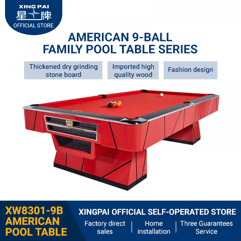 Xingpai American Pool Table XW8301-9B Fancy Nine Ball Pool Table 9 Ball ...