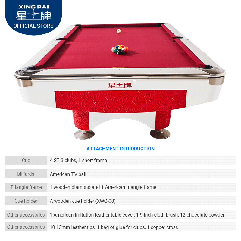 Xingpai American Billiard Table XW130-9B Fancy Nine Ball Table Xiangyun ...